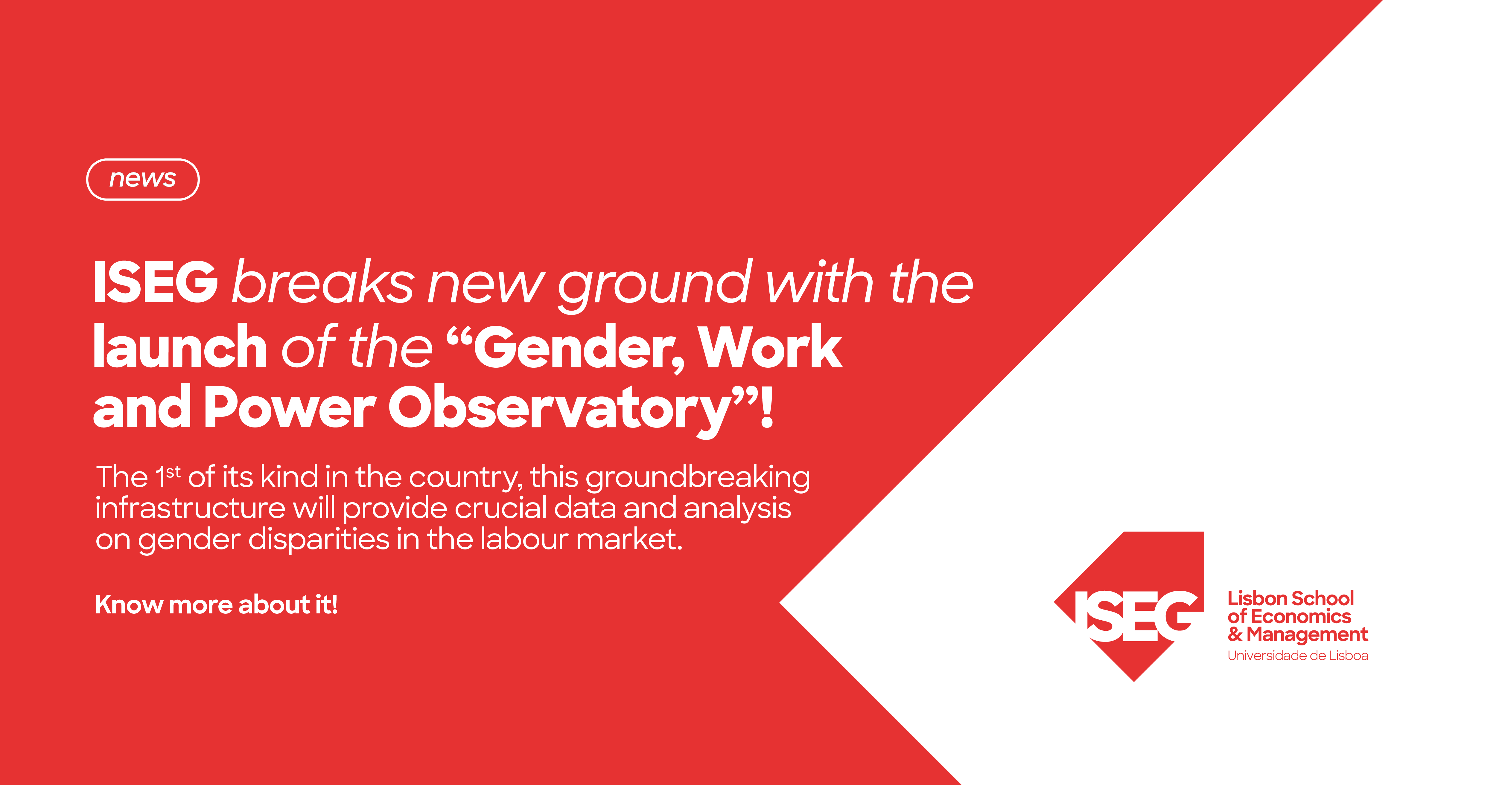 ISEG Lança Observatório Género, Trabalho e Poder - ISEG