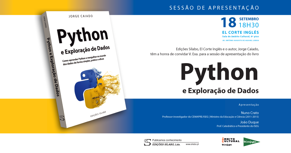 Apresentação do livro Python e Exploração de Dados, de Jorge Caiado - ISEG